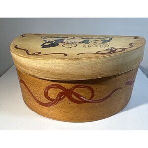 Accents | Wooden Half Moon Shaped Box With Painted Amish Rag Dolls ...